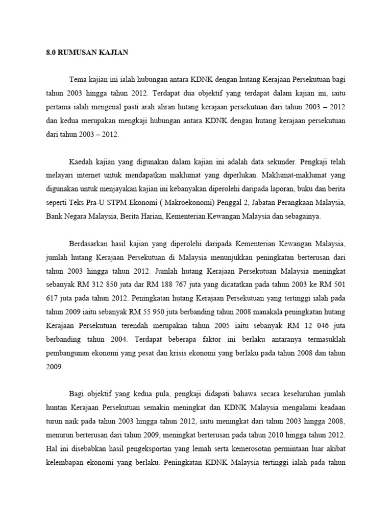 8.0 RUMUSAN KAJIAN (Eko) | PDF