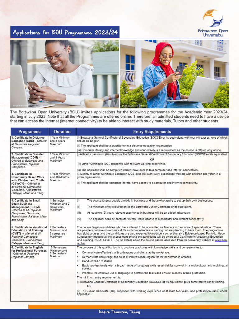 BOU Applications 2023 24 Web | PDF | Academic Degree | Postgraduate ...