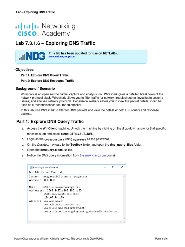 7.3.1.6 Lab Exploring DNS Traffic | PDF | Domain Name System | Internet ... 7.3.1.6 Lab Exploring DNS Traffic | PDF | Domain Name System | Internet ...