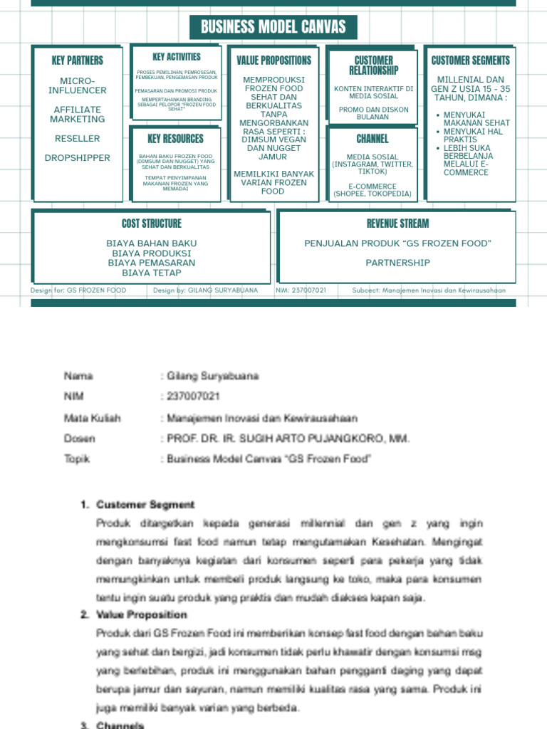 TUGAS Business Model Canvas | PDF