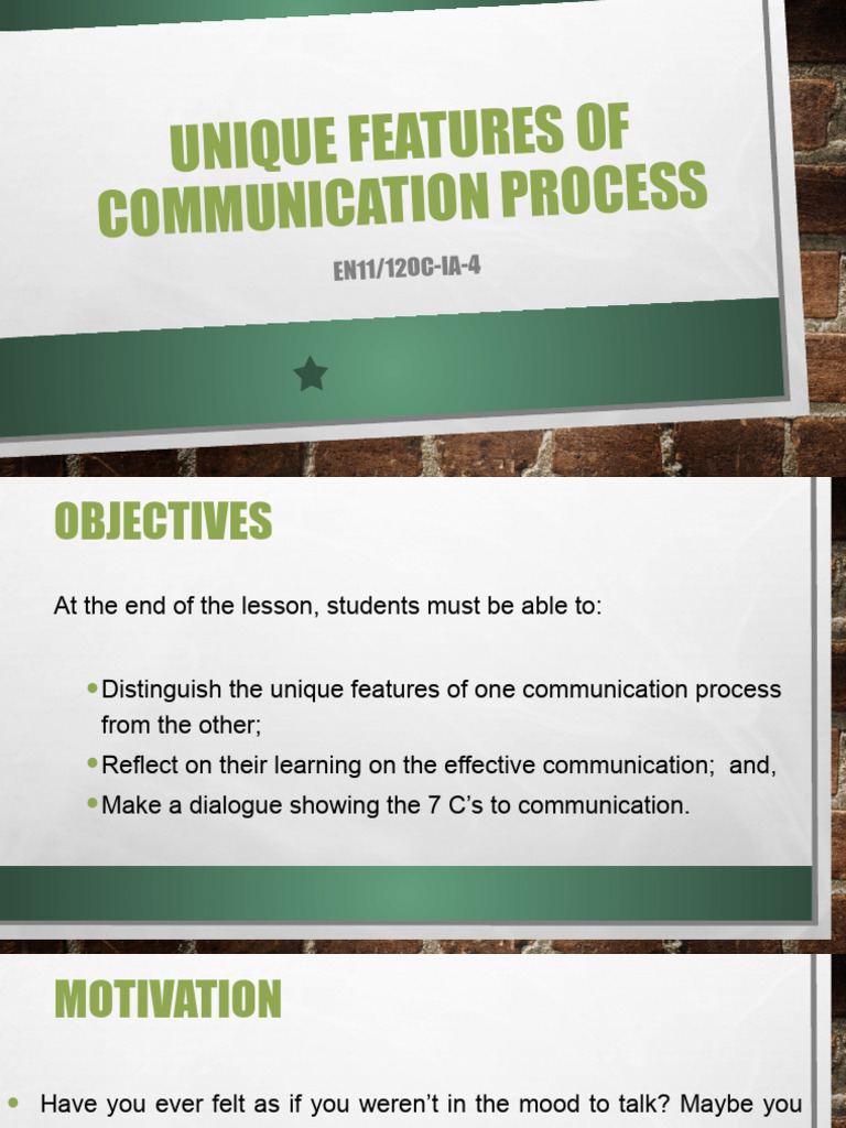 Unique Features of Communication Process | PDF