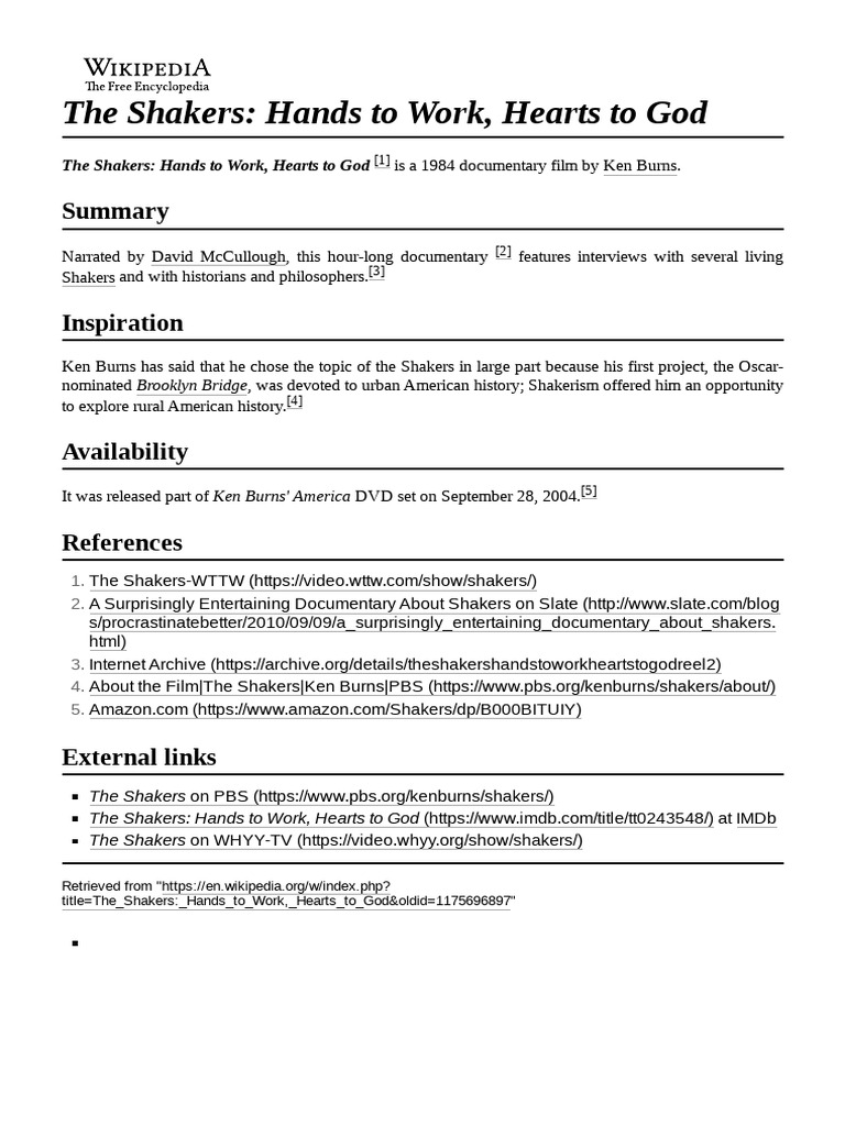 The Shakers Hands To Work, Hearts To God | PDF | Social Science