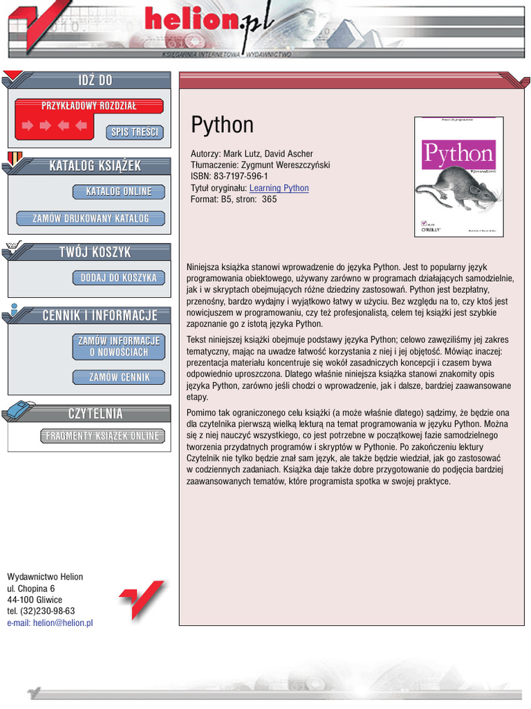 Python Wprowadzenie | PDF
