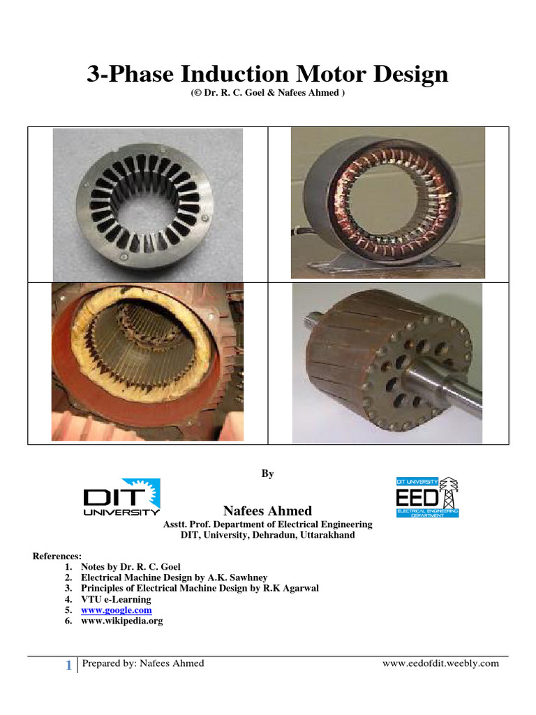 Notes Emd Induction Motor Design | PDF | Electric Motor | Alternating ...