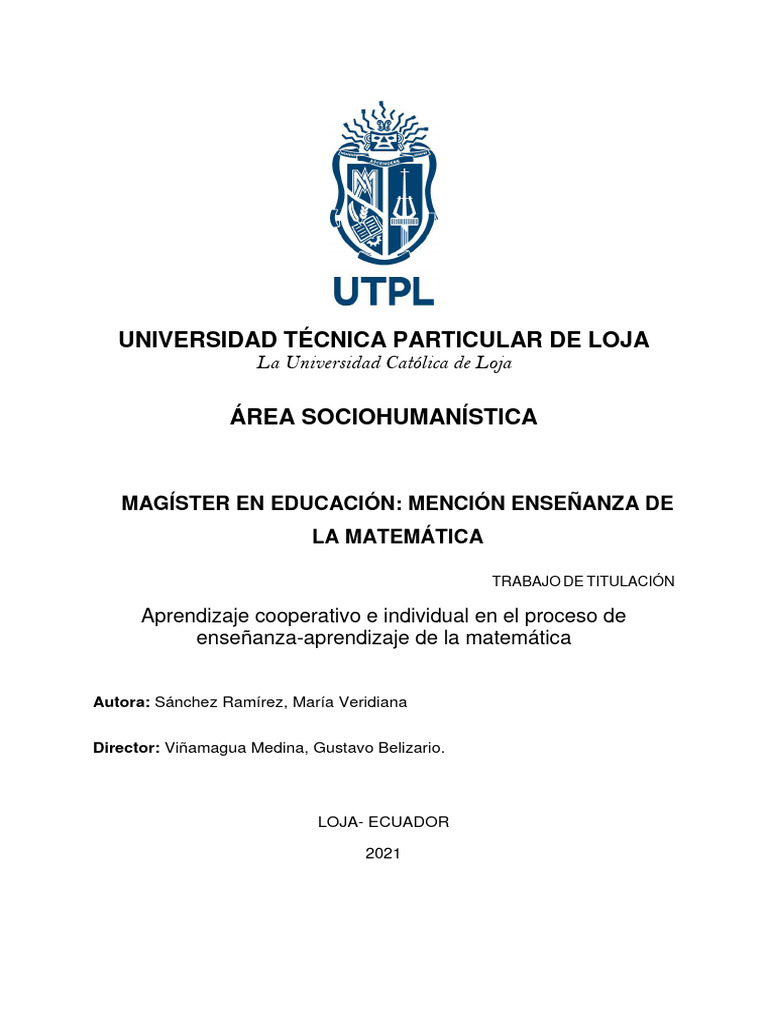Ac e Individual Mate Utpl | PDF | Aprendizaje | Enseñando