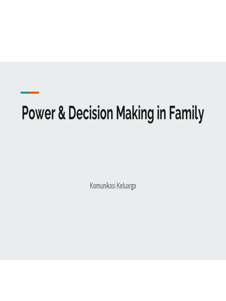 Power & Decision Making in Family-2 | PDF | Pengembangan Diri | Sains ...
