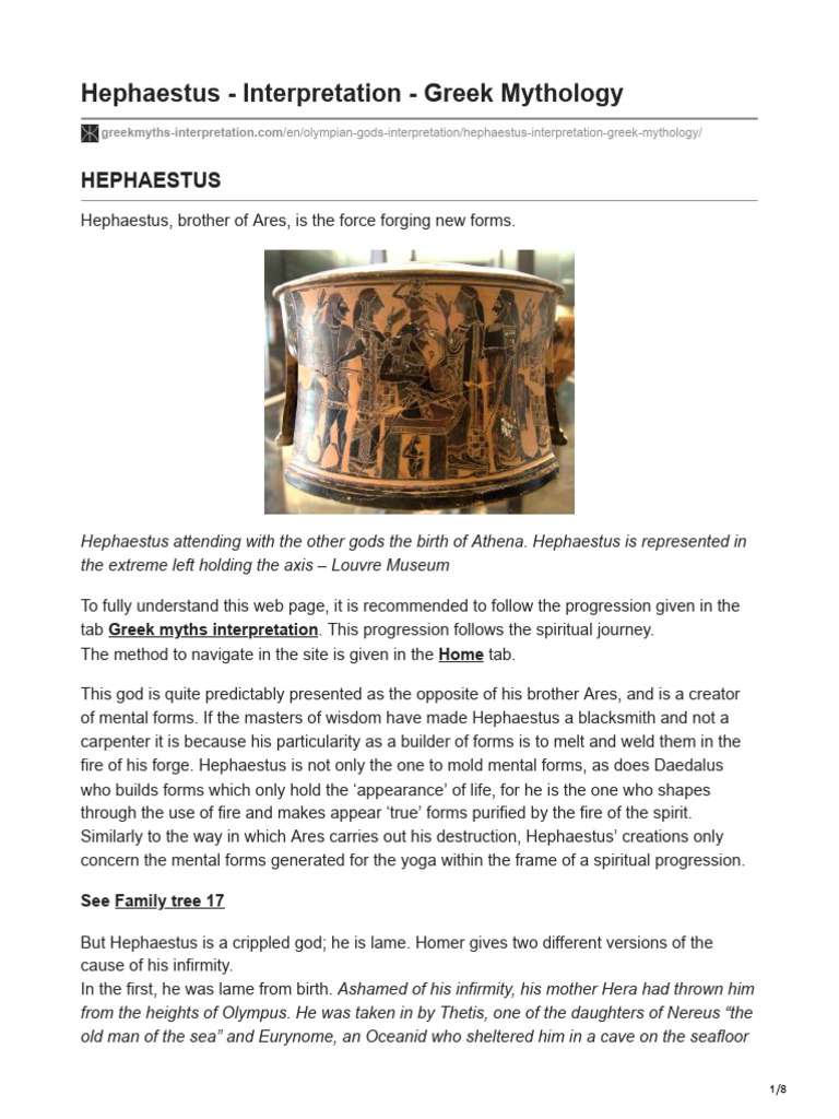 Hephaestus - Interpretation - Greek Mythology | PDF | Hera | Zeus