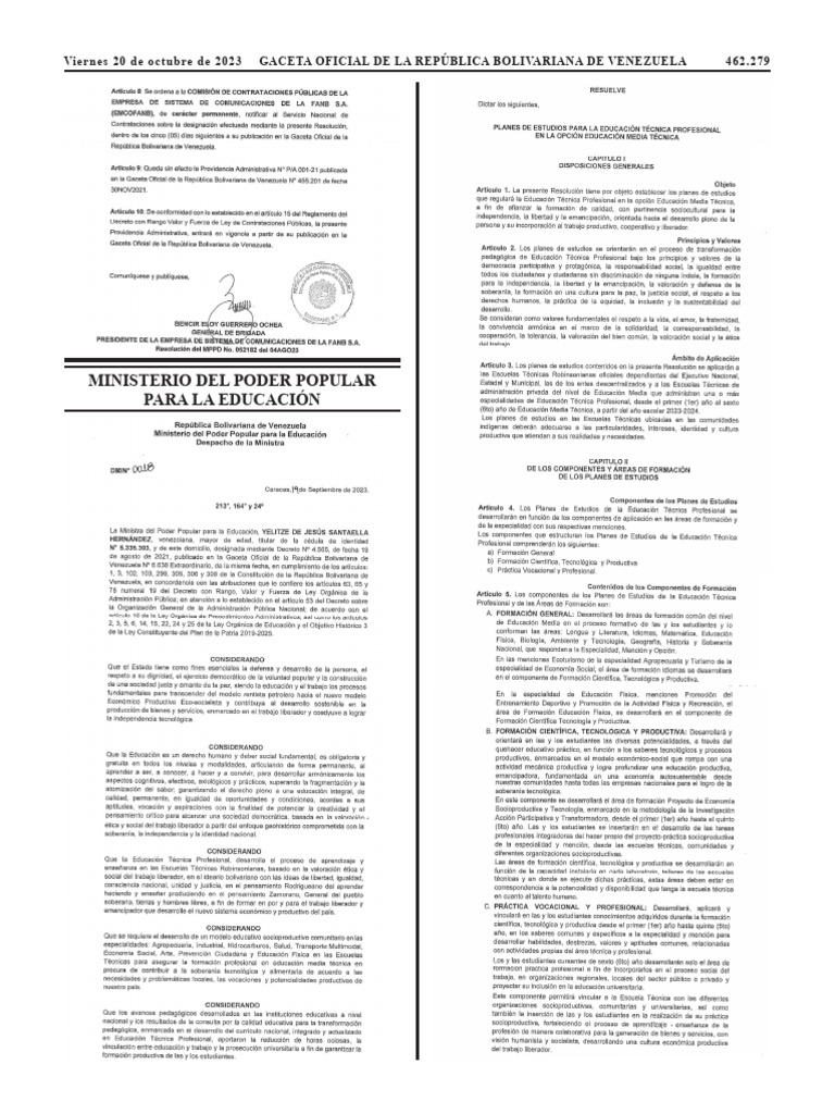 Resolucion 0018 MPPE GACETA 462279 | PDF