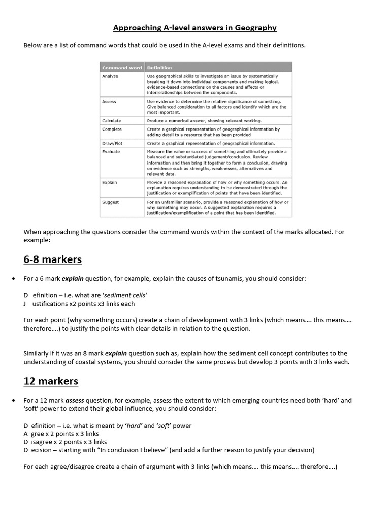 Geography Approaching A Level Answers | PDF | Decision Making | Argument