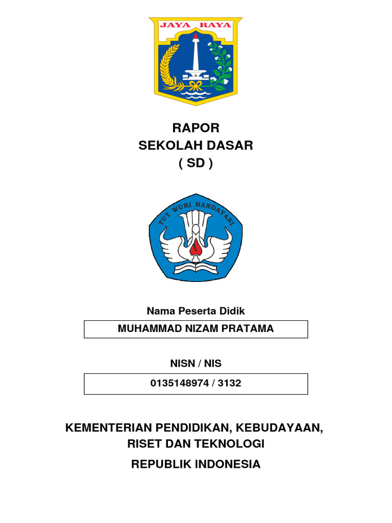 Rapor SD Muhammad Nizam Pratama | PDF | Karier & Perkembangan