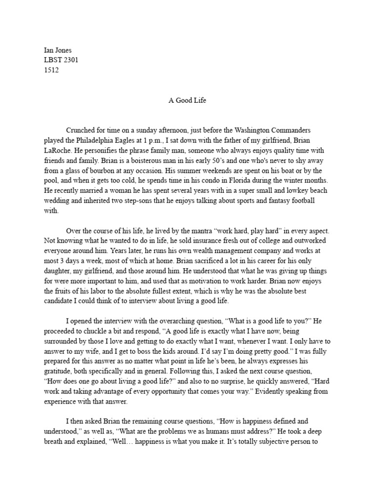 Interview Paper | PDF | Happiness | Question