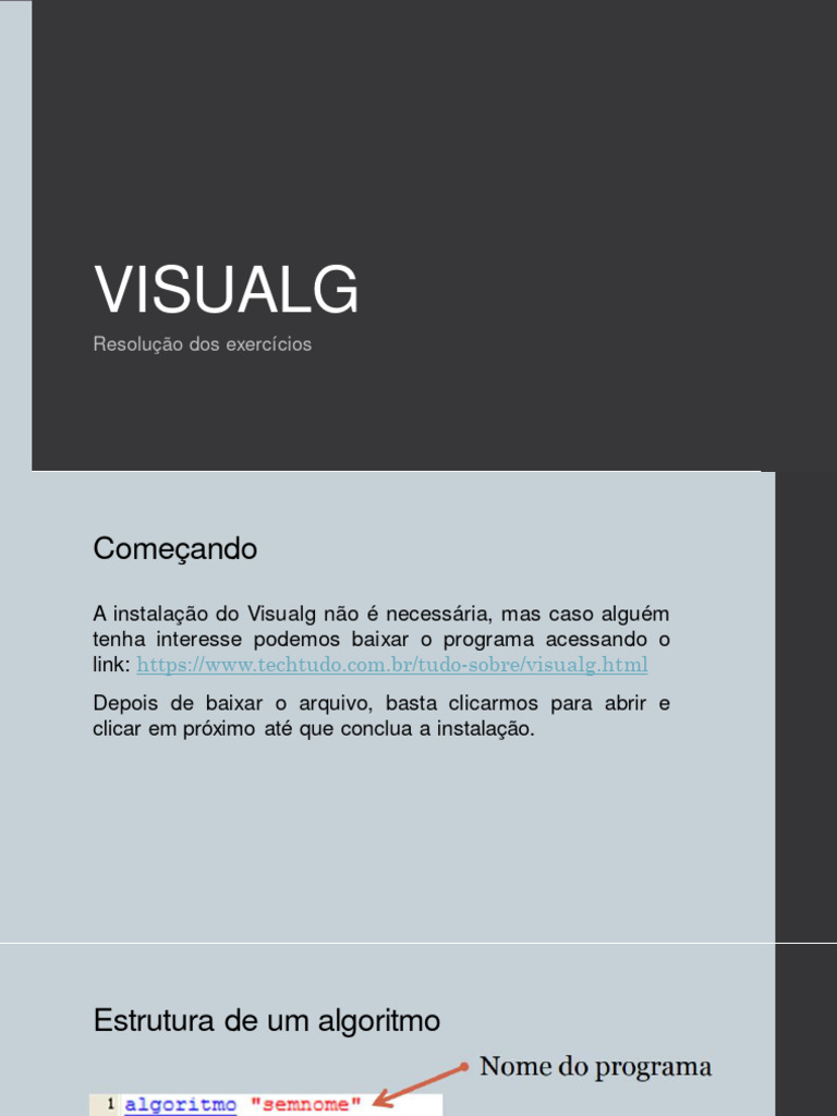 Exercícios de Algoritmos no Visualg | PDF | Negócios | Computadores