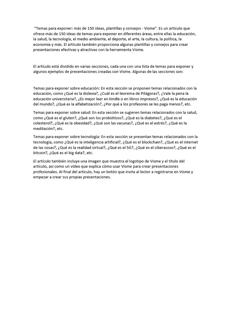 Temas para Exponer | PDF