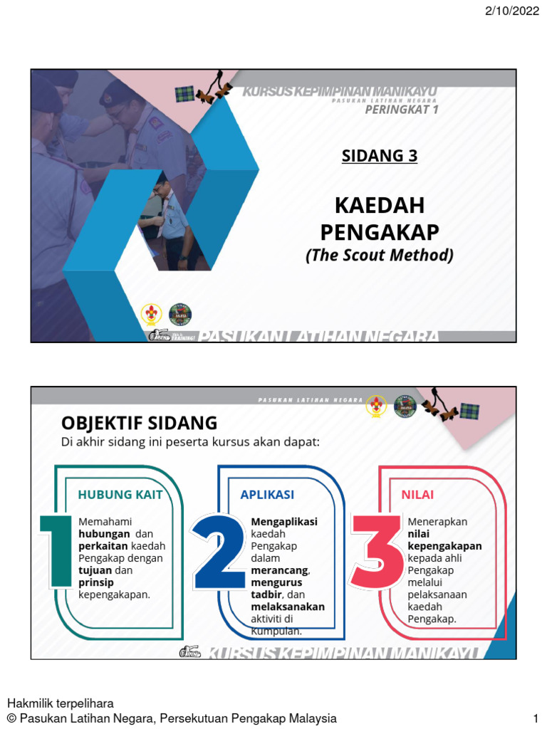 KMK 1 - Sidang 3 - Kaedah Pengakap | PDF