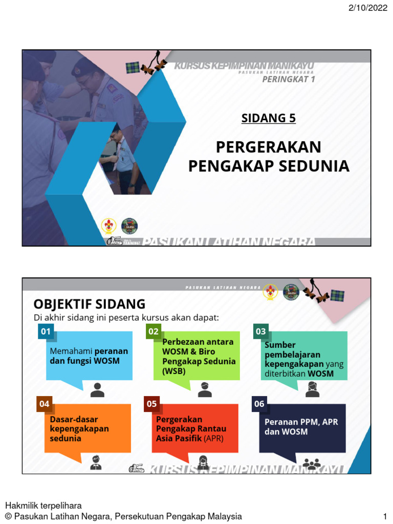 KMK 1 - Sidang 5 - Pertubuhan Pergerakan Pengakap Sedunia | PDF