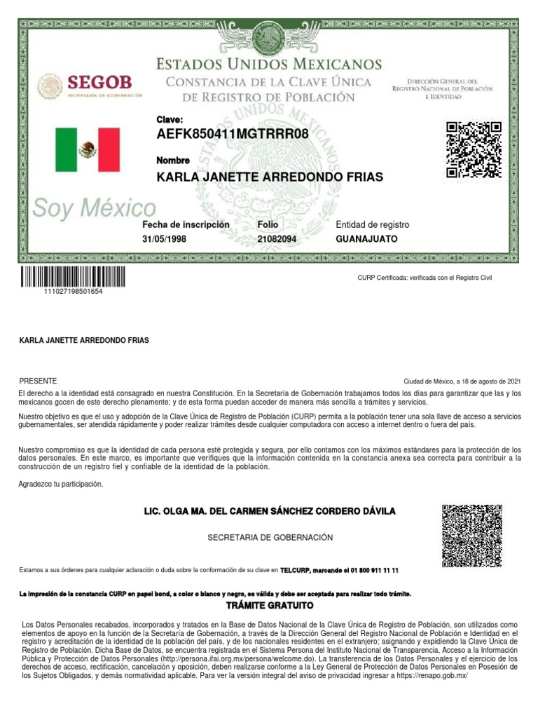 Curp Karla | PDF | Justicia | Crimen y violencia