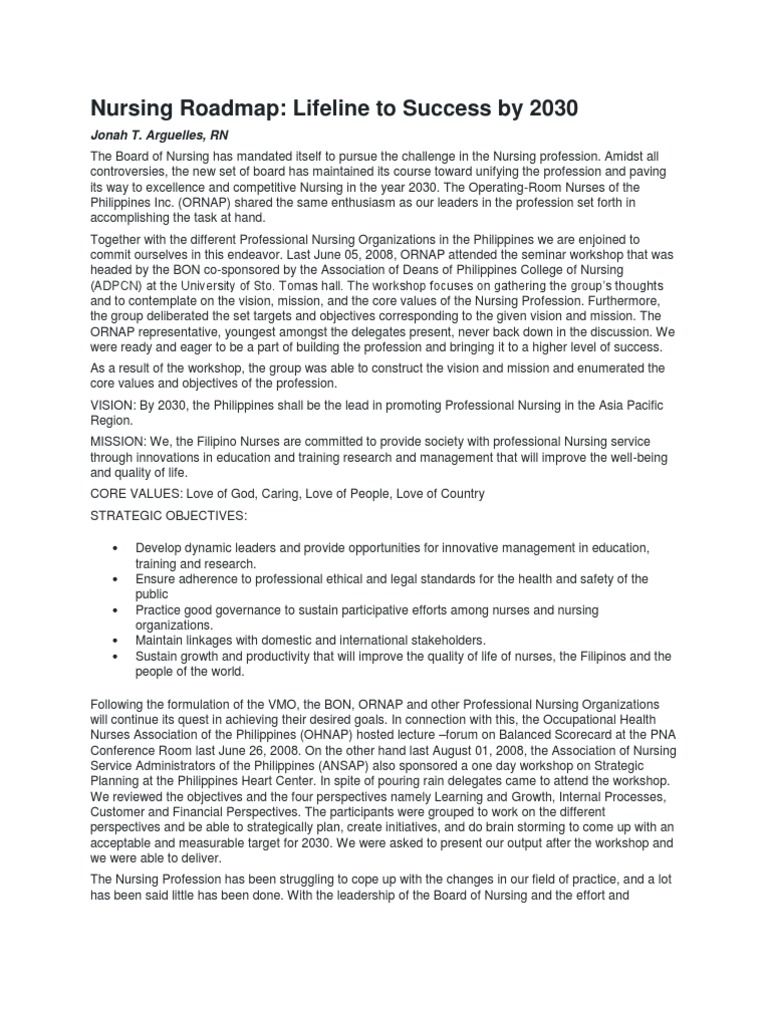 Nursing Roadmap 2030 | Download Free PDF | Nursing | Philippines