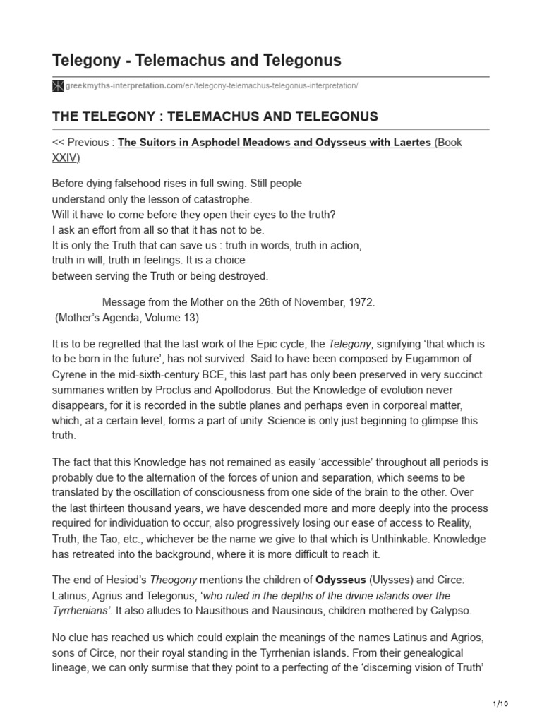 Telegony: Telemachus and Telegonus | PDF | Iron Age | Works