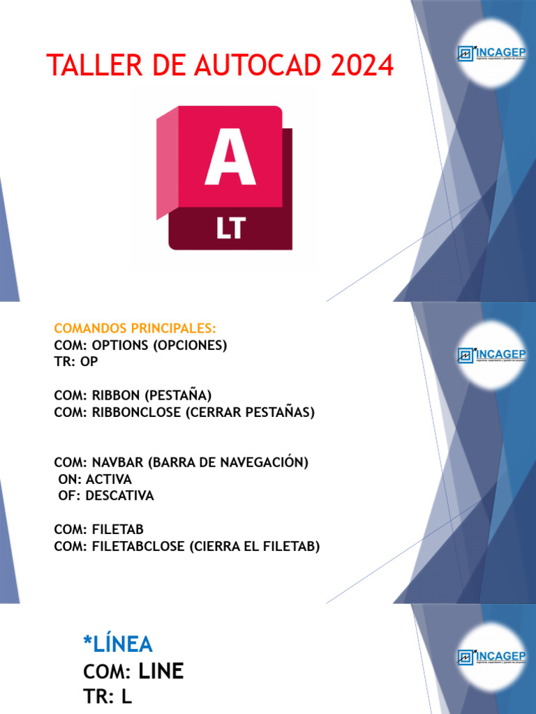 Comandos Clave de AutoCAD 2024 | PDF | Métodos y materiales de enseñanza