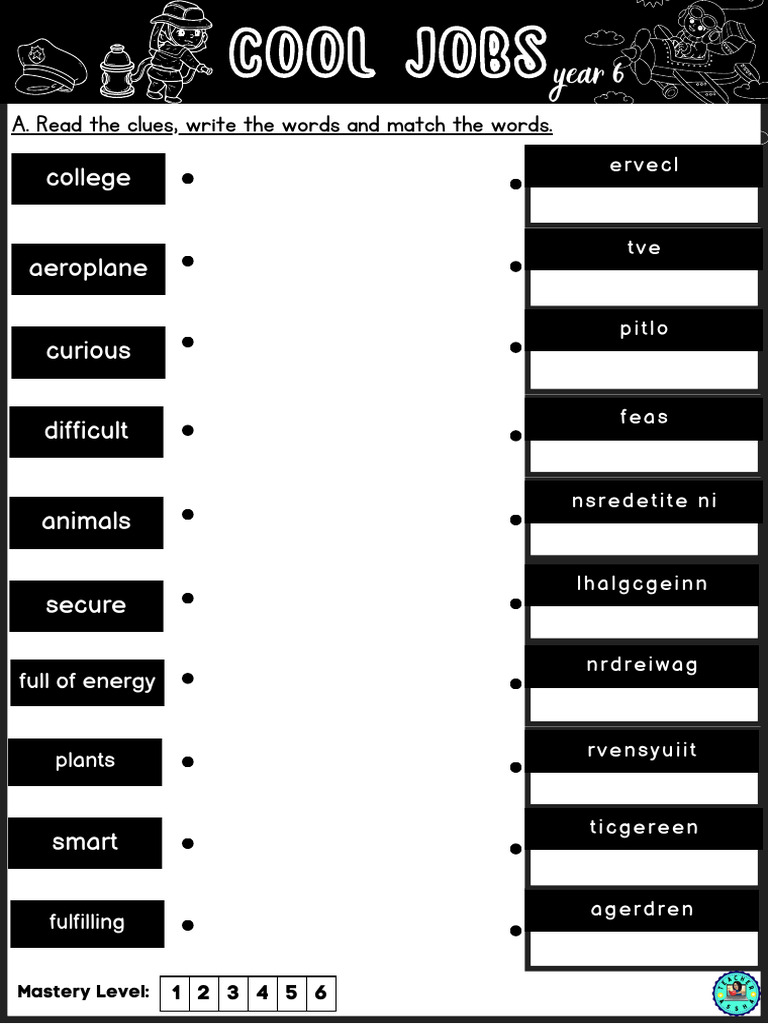 Cool Jobs Worksheets | PDF