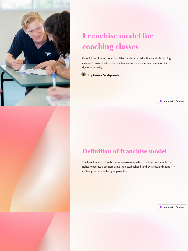 Franchise Model for Coaching Classes | PDF | Franchising | Brand