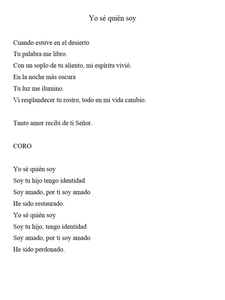 Yo Sé Quién Soy | PDF