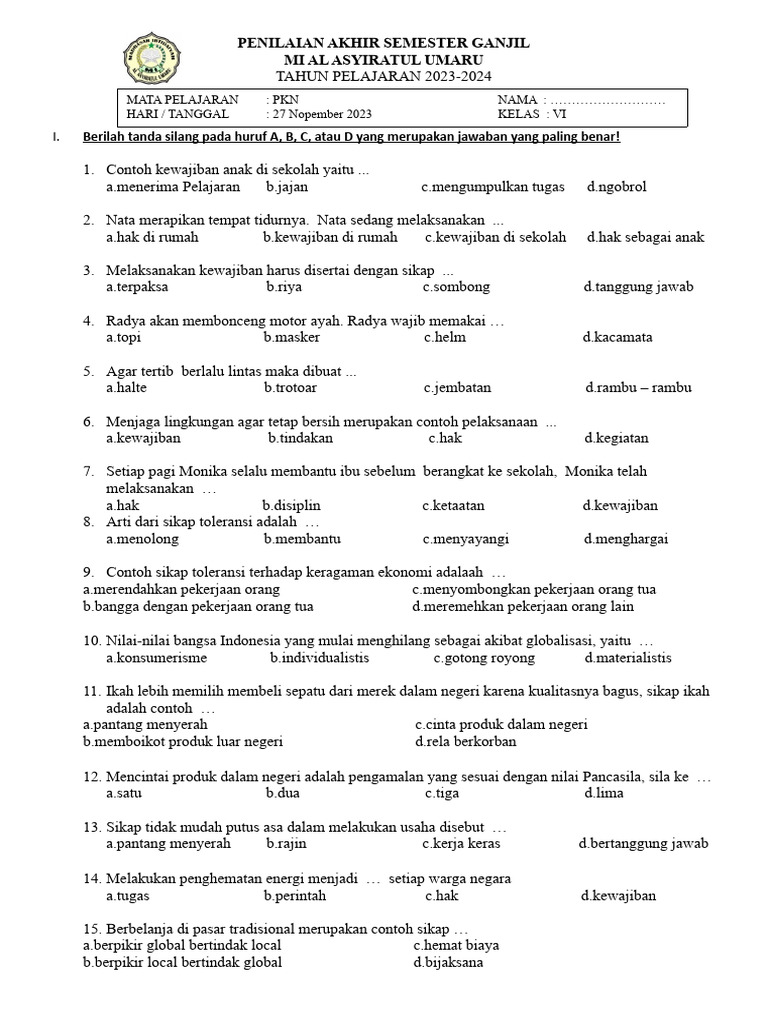 Pas Grade 6 27-11 - 2023 | PDF