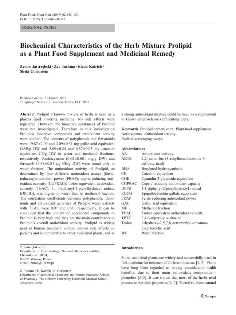 Prolipid | PDF | Polyphenol | Antioxidant
