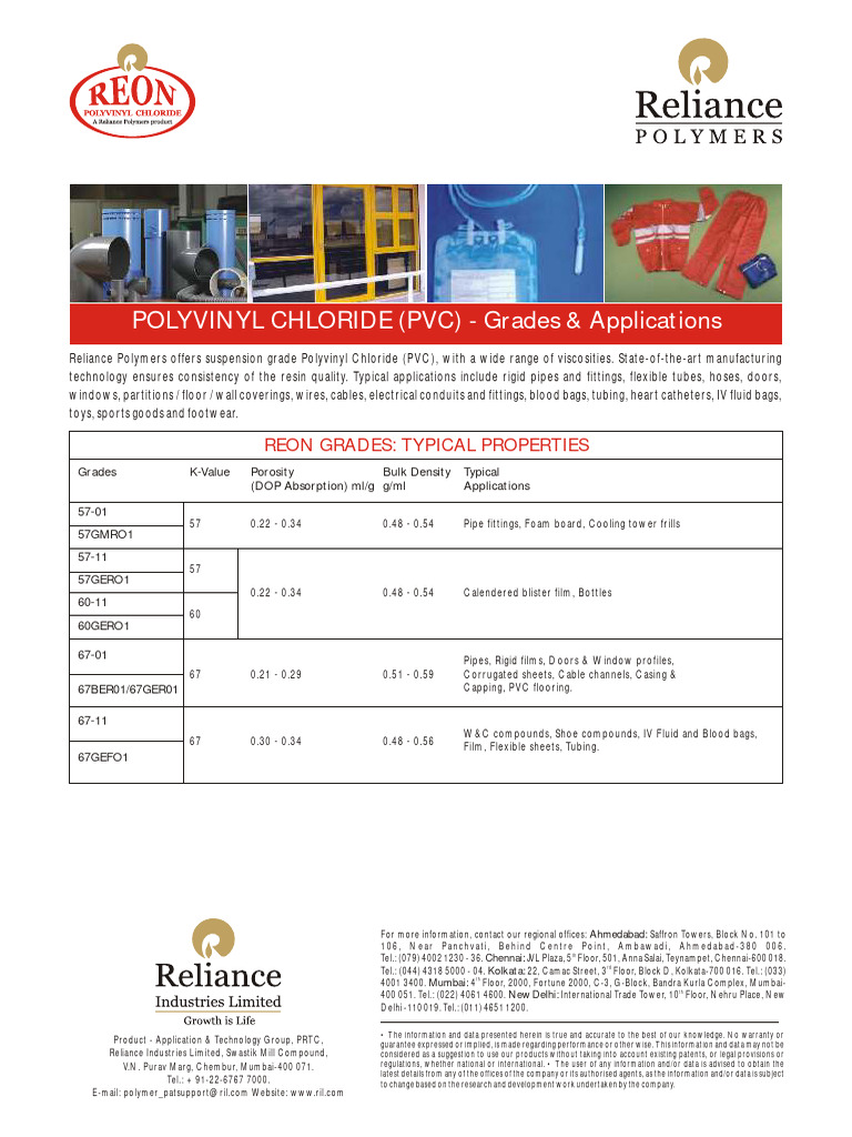 PVC Resin Grades and Applications | PDF | Polyvinyl Chloride | Pipe ...