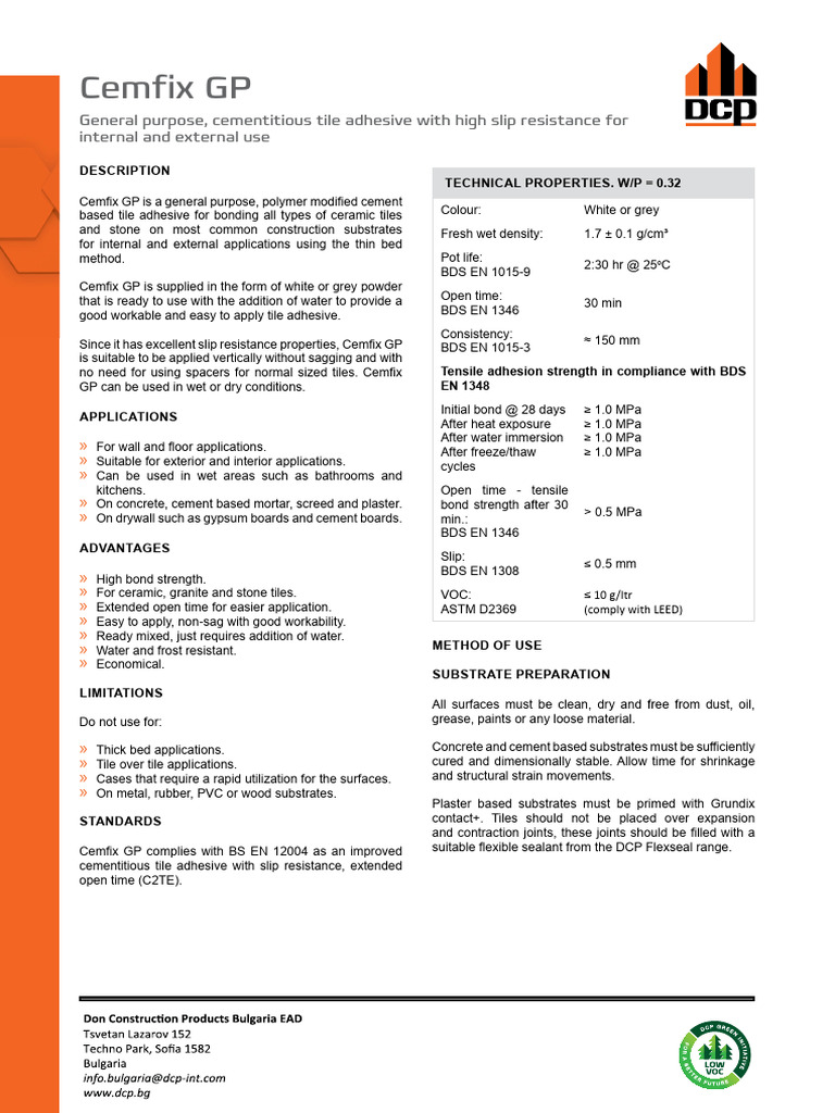 Cemfix GP - 31 | PDF