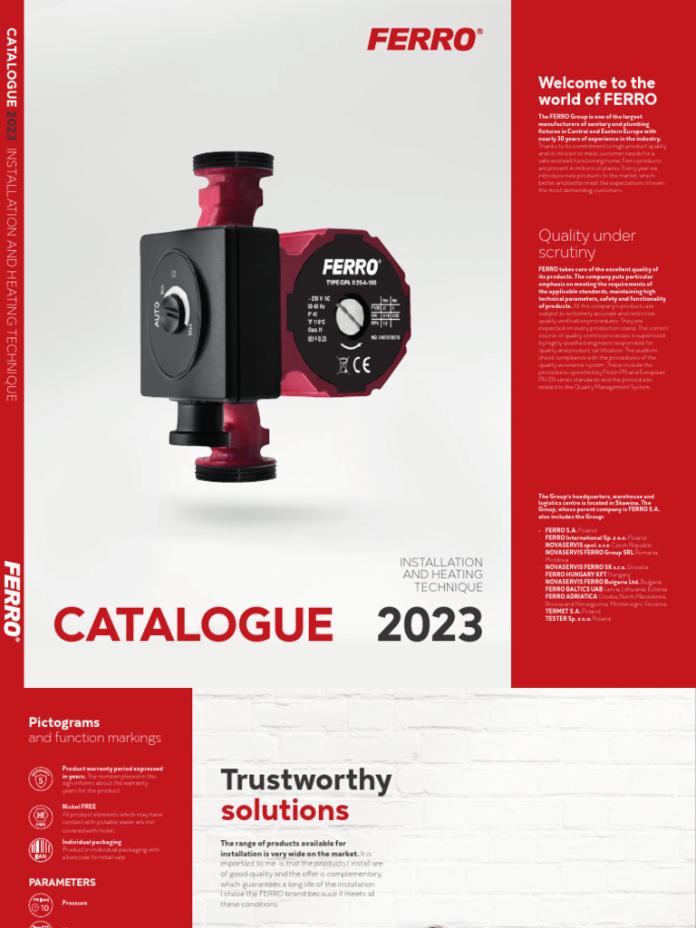 FERRO Installation and Heating Technique Catalogue 2023 | PDF | Valve ...