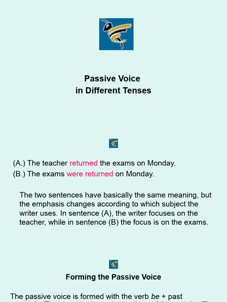 Passive Voice in Different Tenses | PDF | Verb | Linguistic Typology