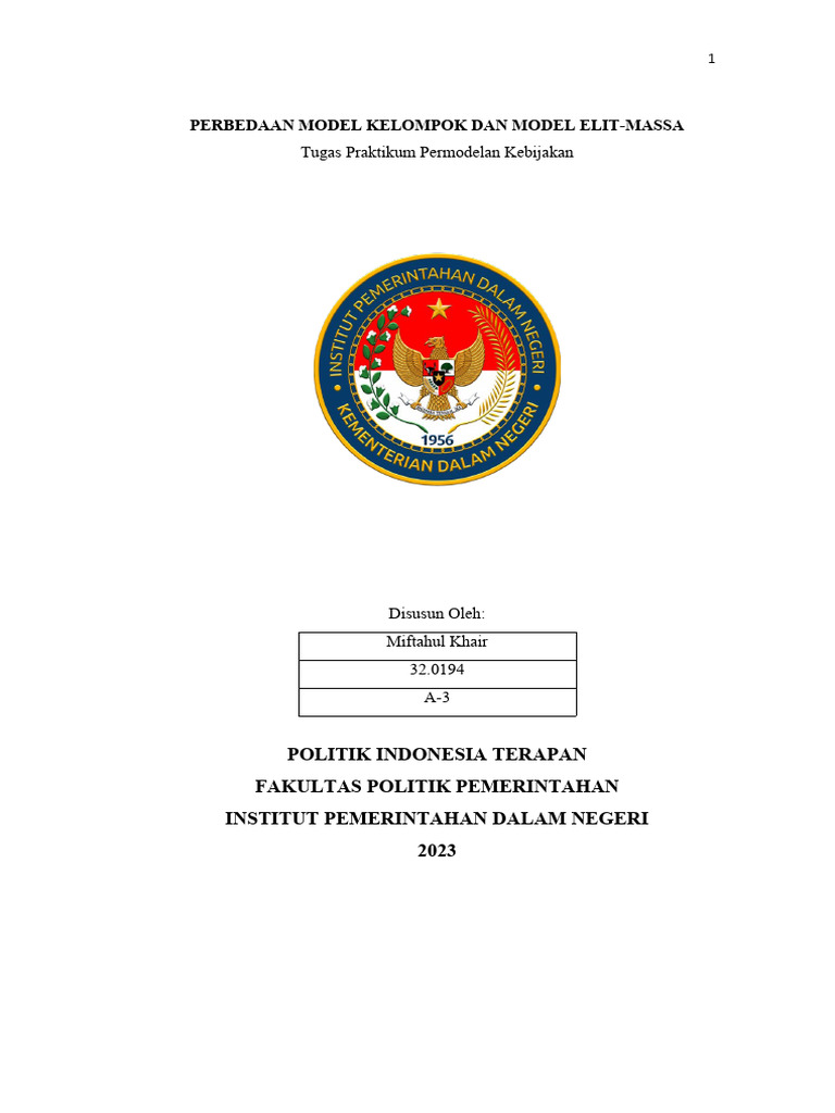 Perbandingan Model Kelompok dan Elit-Massa | PDF