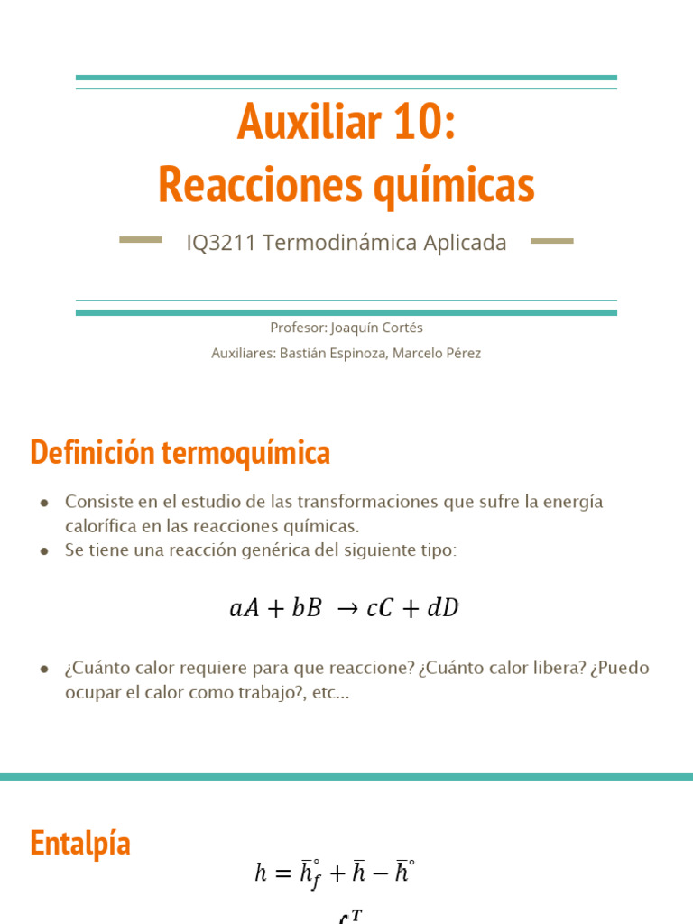 Auxiliar 10 Reacciones Qu Micas | PDF