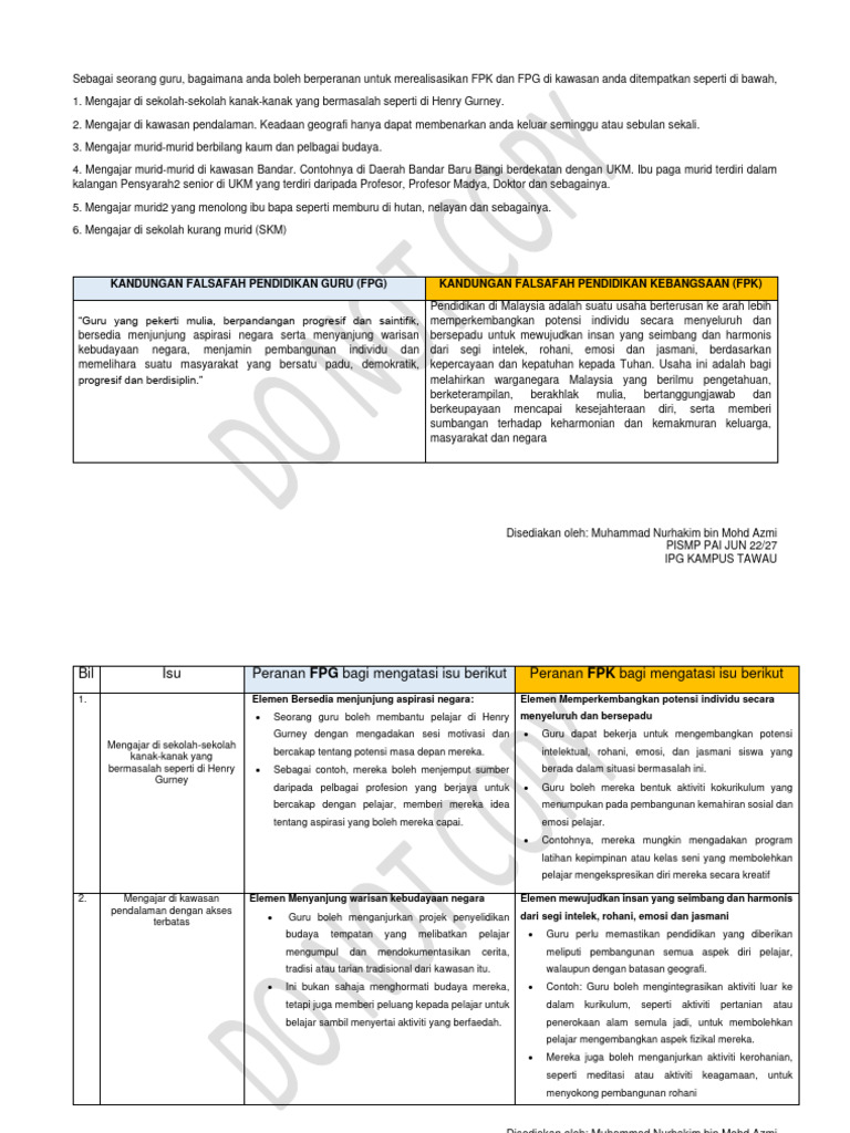 Isu-Isu Pendidikan Terkini Dan Perkaitannya Dengan FPG & FPK | PDF