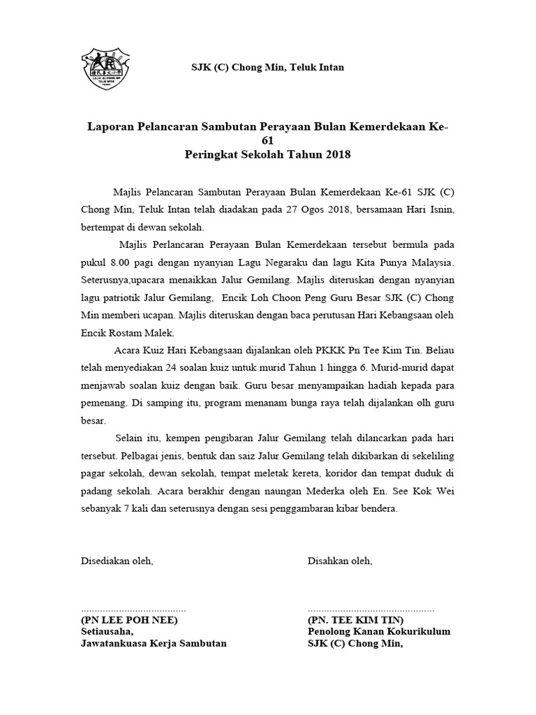 Laporan Majlis Pelancaran Bulan Kemerdekaan Ke-50 | PDF