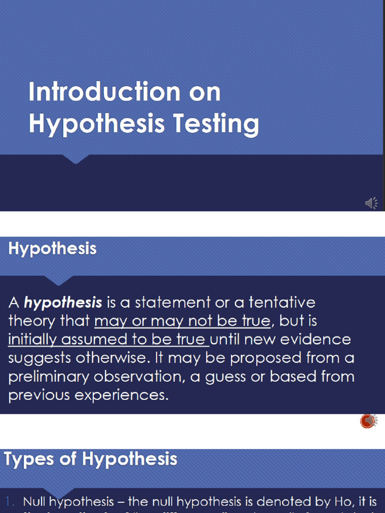 Hypothesis Testing | PDF | Null Hypothesis | Statistical Hypothesis Testing