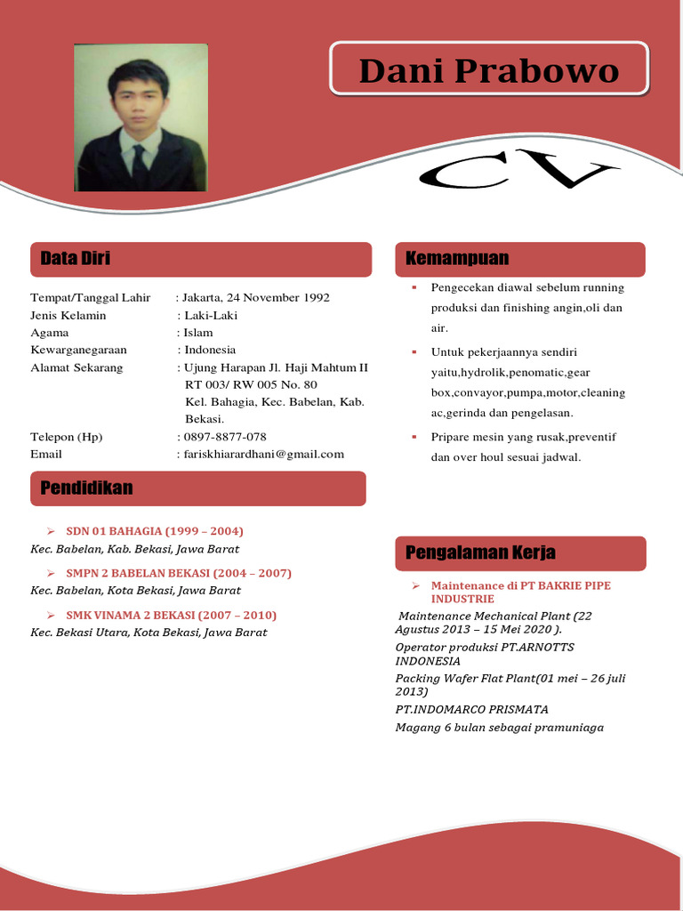 Dani CV Baru 1. | PDF