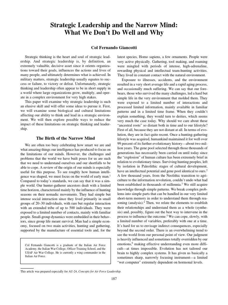 Strategic Leadership Challenges | PDF | Leadership | Human