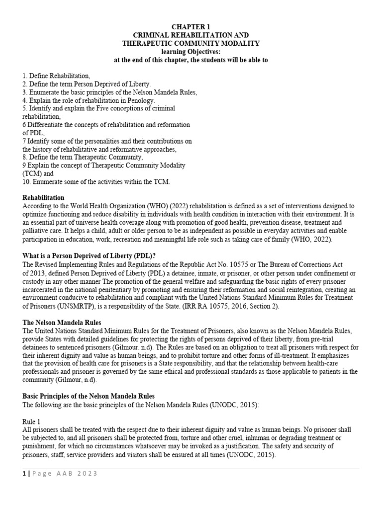 CA 3 Module | PDF | Rehabilitation (Penology) | Crimes