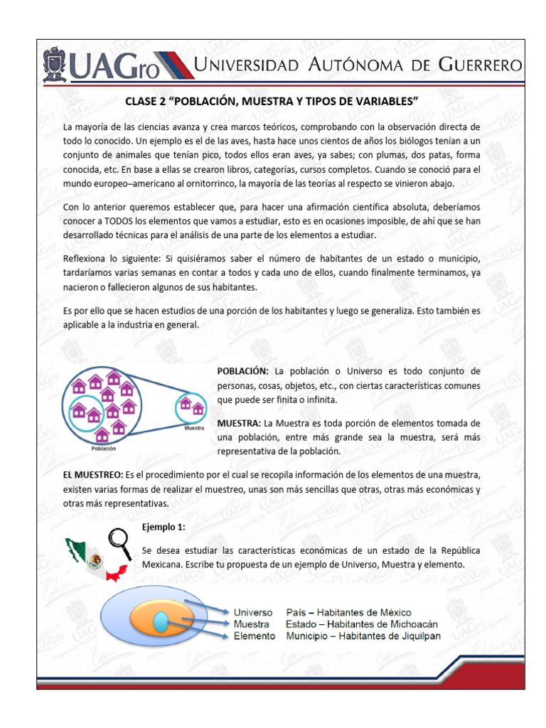 01 Poblacion Muestra y Tipos de Variables | PDF | Matemáticas | Science