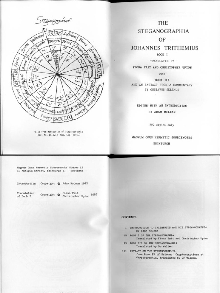 Adam Mclean The Steganographia of Johannes Trithemius PDF Free | PDF