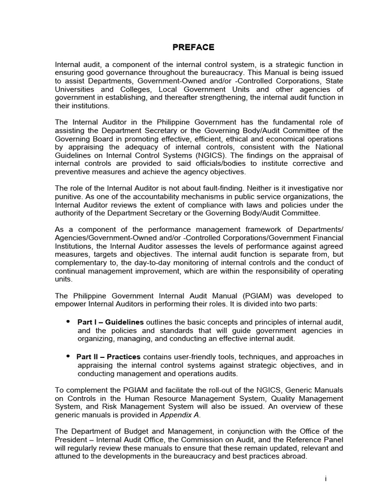 Internal Audit Manual | PDF | Internal Audit | Internal Control