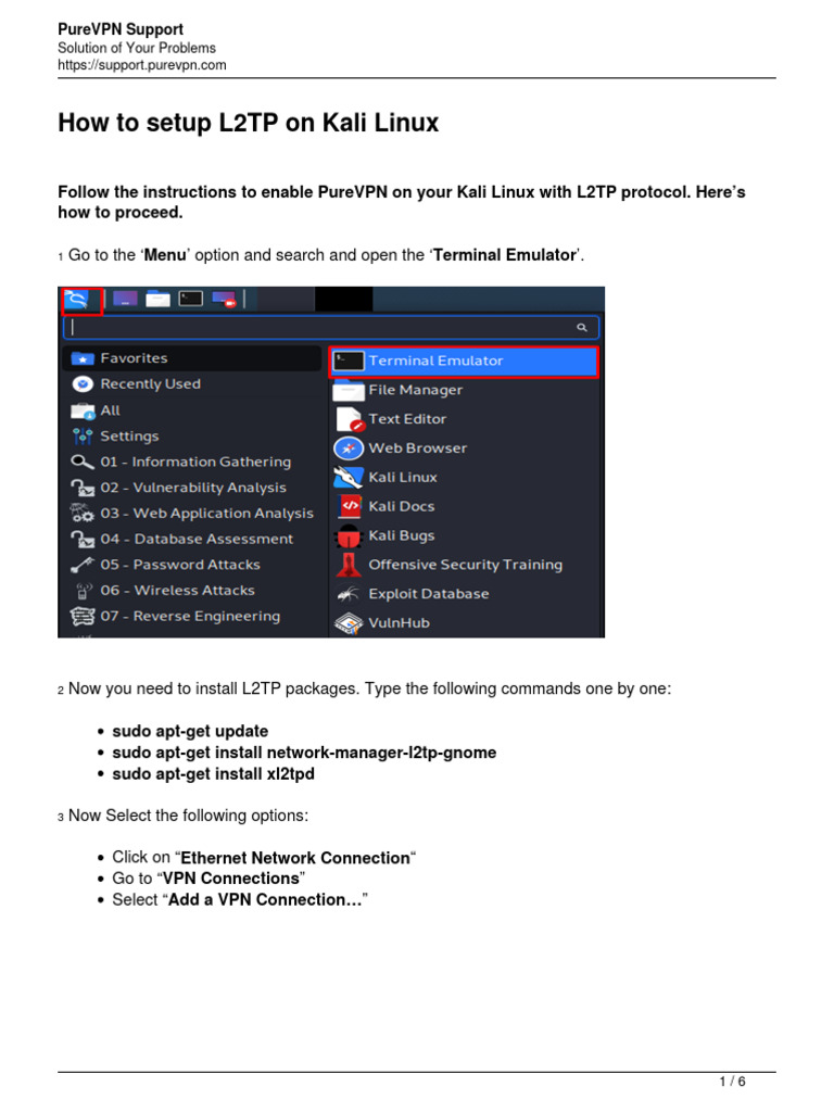 How To Setup l2tp On Kali Linux | PDF | Computer Architecture | Network Protocols