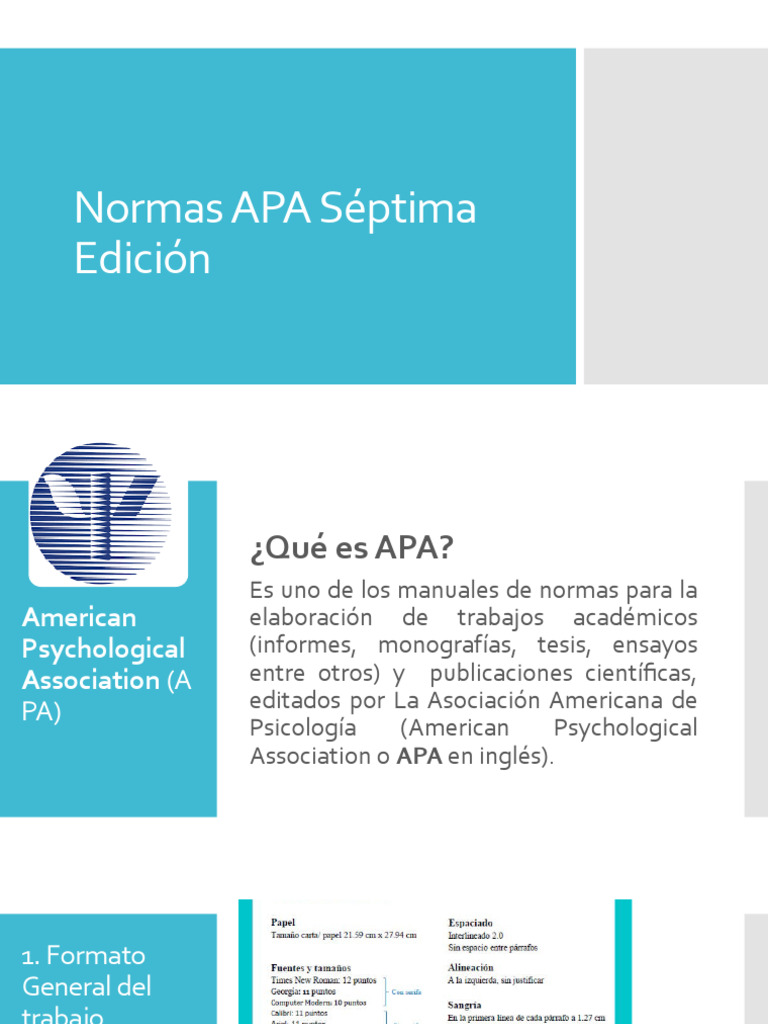 Normas APA Séptima Edición | PDF | Estilo apa | Comunicación escrita