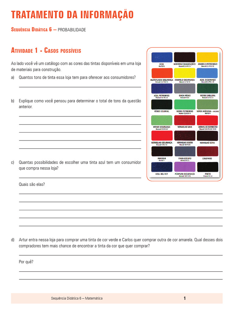 SD6 Probabilidade ALUNO | PDF | Brinquedos | Probabilidade