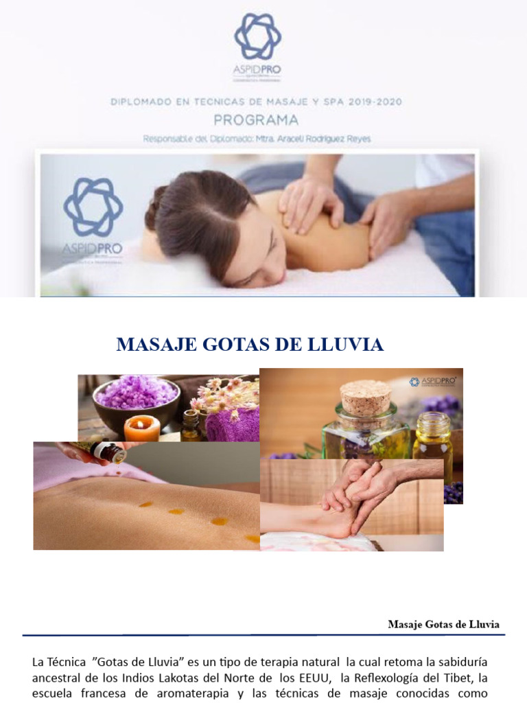 Presentación Masaje - Gotas de Lluvia | PDF | Masaje | Reflexología