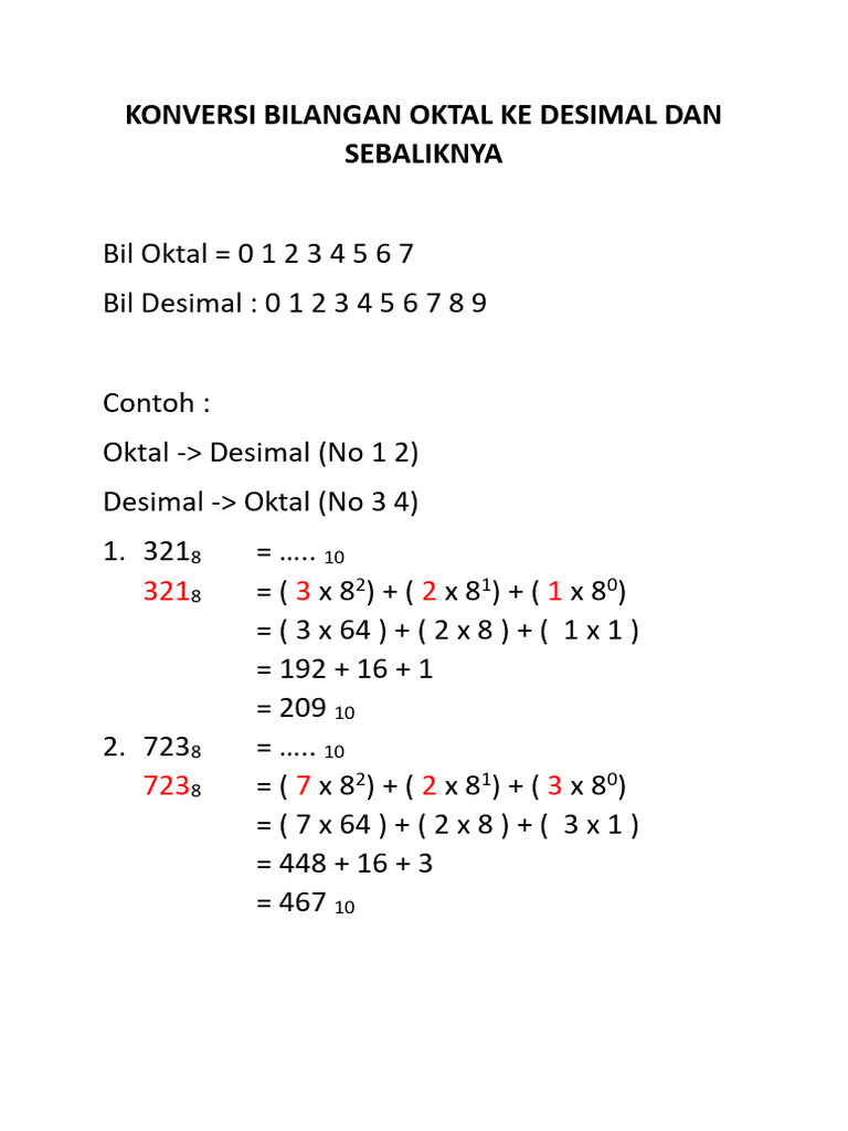 Konversi Oktal Desimal | PDF