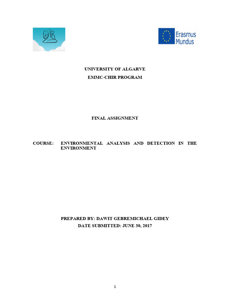 EADE - A0104 - Dawit Gebremichael Gidey Final Assinment | PDF | Soil | Carbon Sink