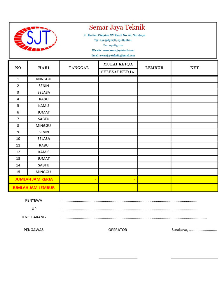 Absen Tensif Alat | PDF